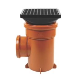 FloPlast Push-Fit Single Socket Square Grid Bottle Gully 110mm - Screwfix