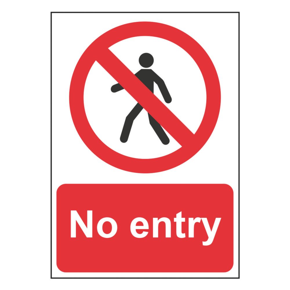 Essentials "No Entry" Sign 210mm x 148mm - Screwfix
