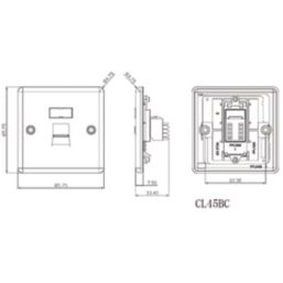 Knightsbridge 1-Gang RJ45 Ethernet Socket Matt Black with Colour ...