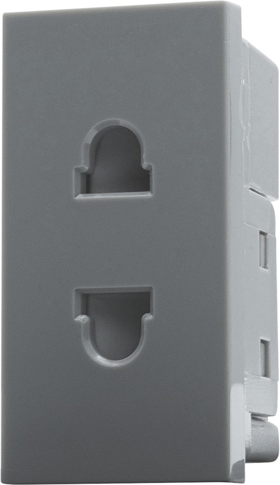 British General EMEUSG 16A Unswitched Modular Socket Grey - Screwfix