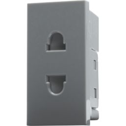 British General EMEUSG 16A Unswitched Modular Socket Grey - Screwfix