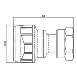 PolyPlumb Enhanced Plastic Push-Fit Straight Tap Connector 22mm x 3/4 ...