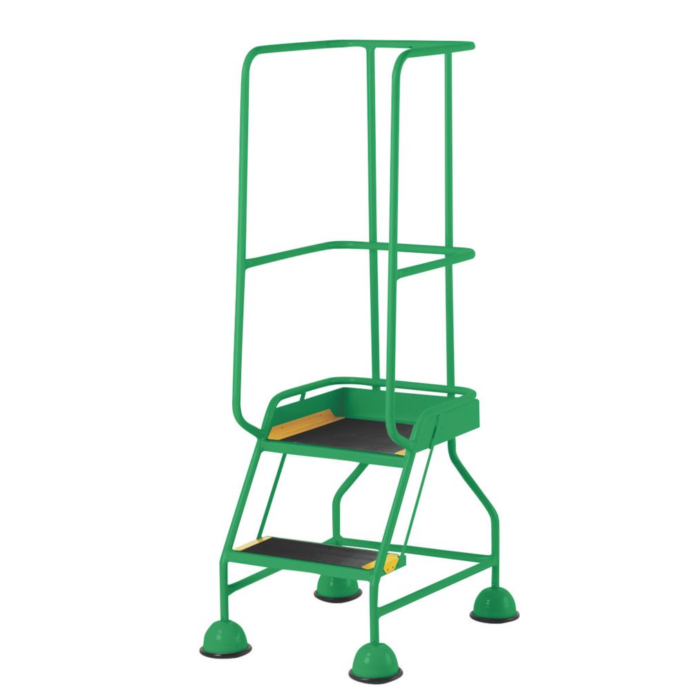 TB Davies Steel 0.51m Green 2 Step Podium Steps - Screwfix
