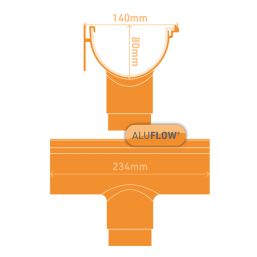 Aluflow Aluminium Half Round Gutter Deep Running Outlet Black 115mm x ...