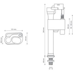 Flomasta Air Gap Bottom-Entry Fill Valve 1/2" - Screwfix