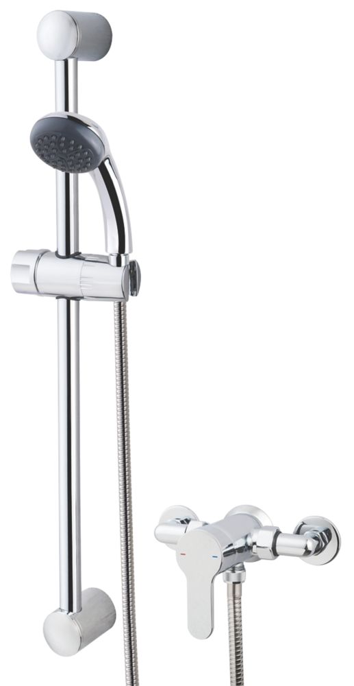 Swirl Beck Rear-Fed Exposed Chrome Mixer Shower | Showers | Screwfix.com