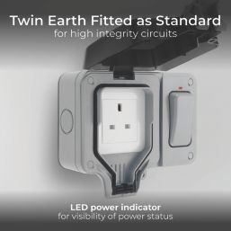 British General Storm IP66 13A 1-Gang SP Weatherproof Outdoor Switched ...