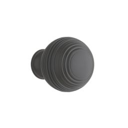 Elite Knobs & Handles Reeded Cabinet Knob Matt Black 30mm - Screwfix