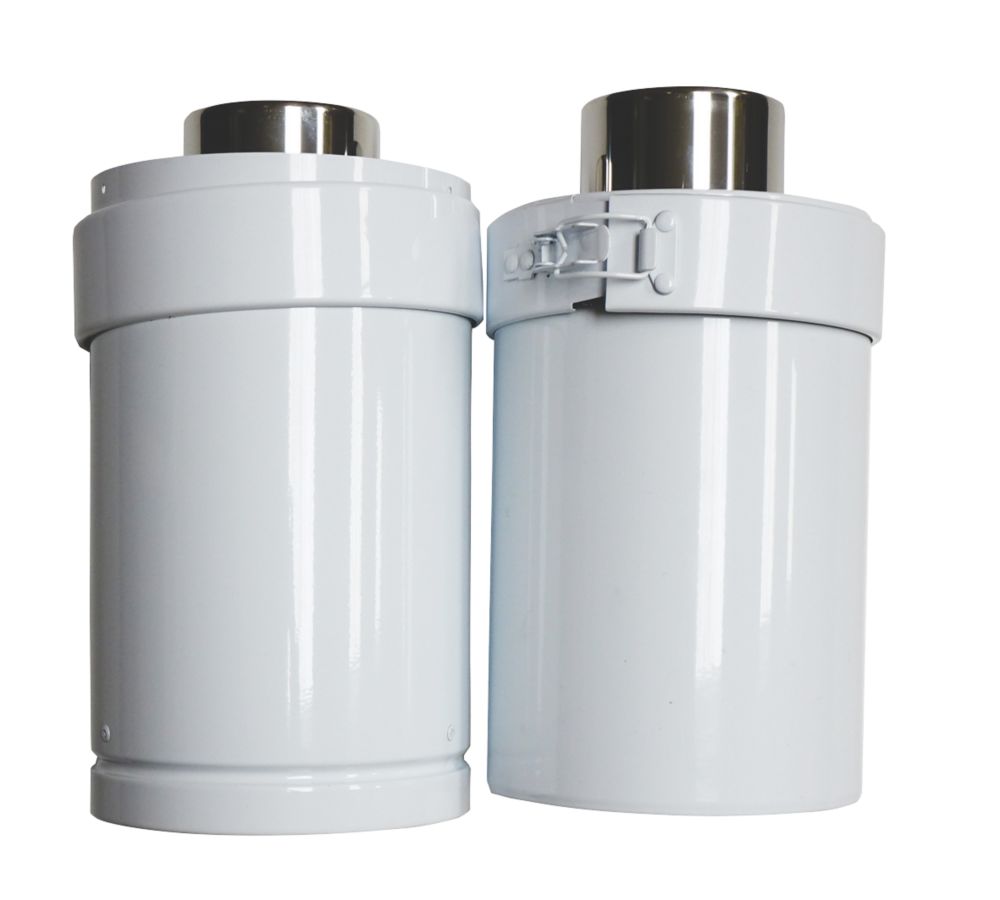 Grant White Adjustable Balanced Flue Extension 150mm x 275-450mm - Screwfix