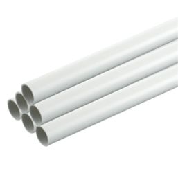 Deta TTE Round uPVC White Conduit 20mm x 3m 20 Pack - Screwfix