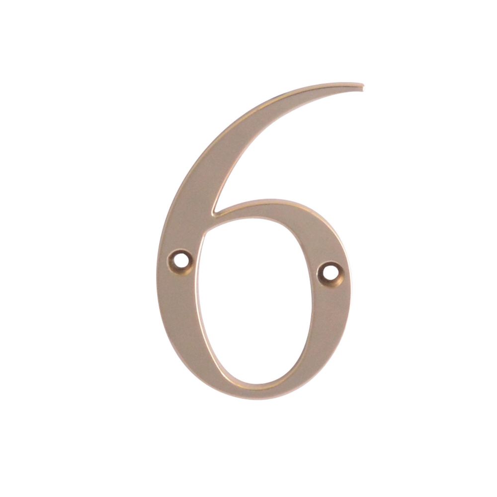Fab & Fix Door Numeral 6, 9 Gold 80mm | House Numbers | Screwfix.com