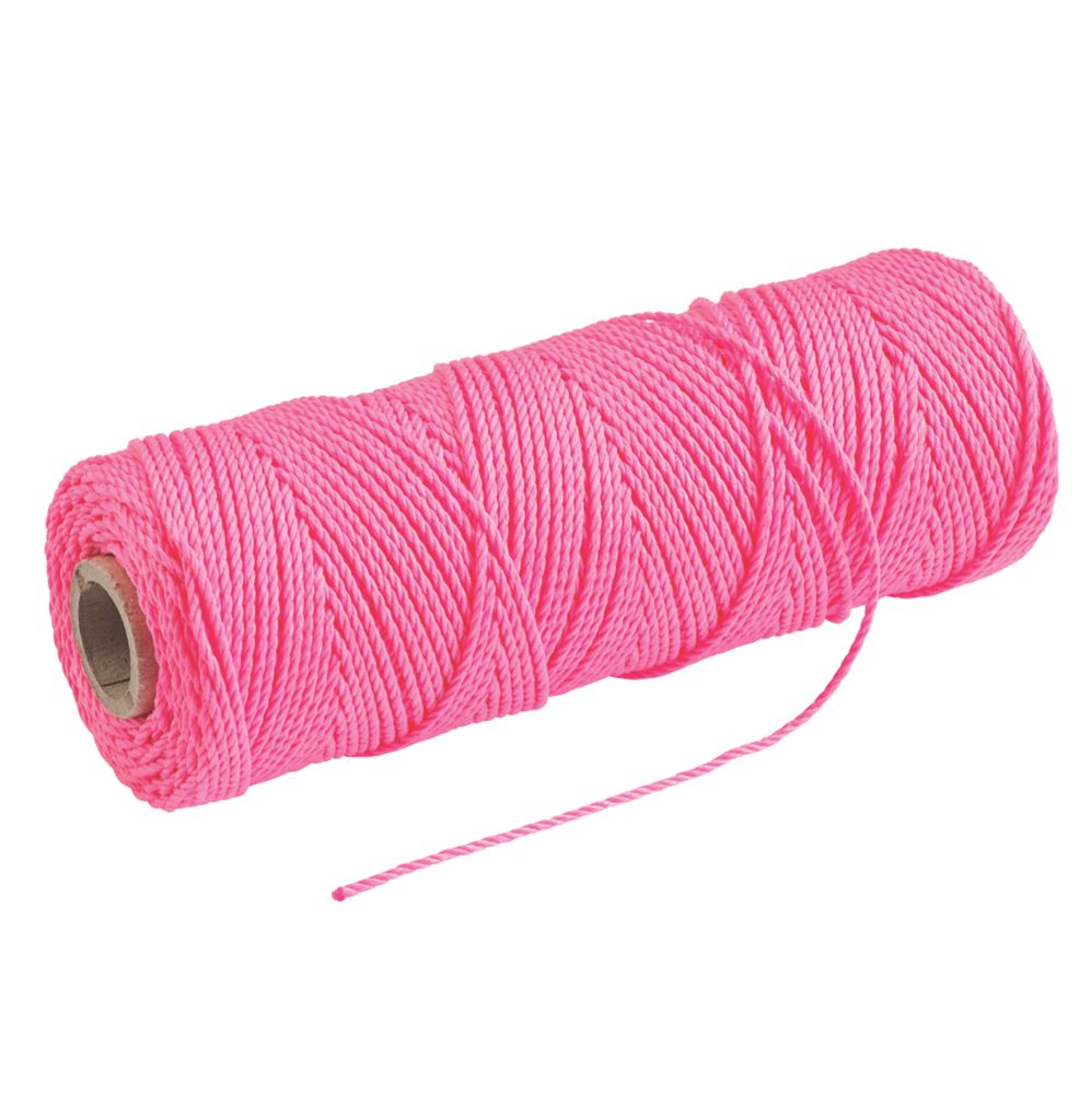 Tayler Tools High Visibility Builders Line Pink 105m - Screwfix
