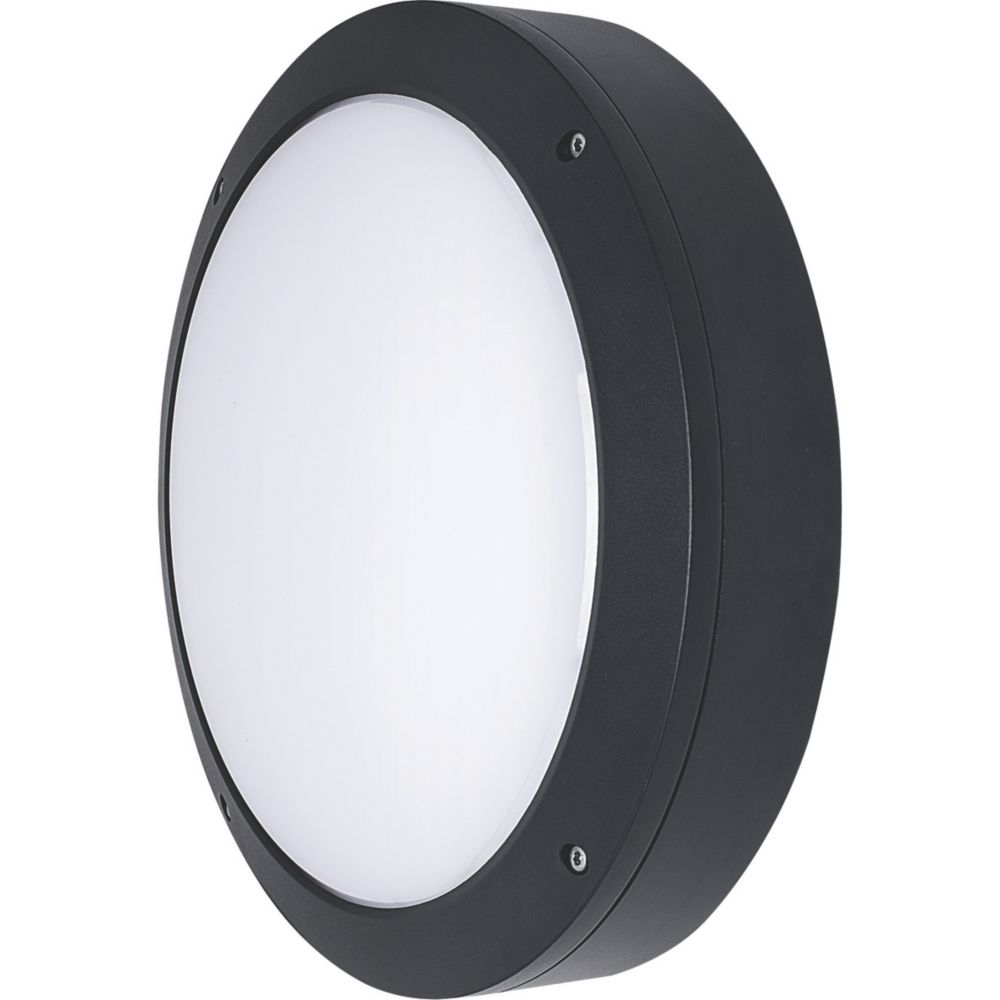 Luceco Atlas Outdoor Round LED Clear Cowl Bulkhead Black 12/19W 1250 ...
