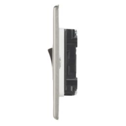 Contactum iConic 10AX 1-Gang 2-Way Light Switch Brushed Steel with ...