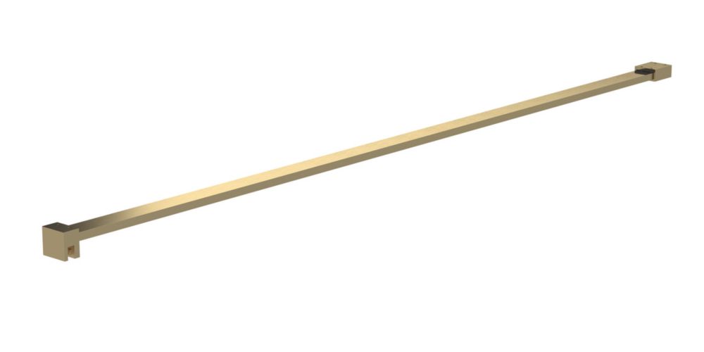 ETAL Straight Wet Room Screen Support Bar 1202mm Brushed Brass - Screwfix
