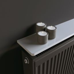 RB UK White High Gloss Radiator Shelf 600mm x 150mm x 18mm - Screwfix