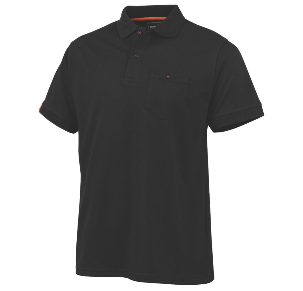 Scruffs Worker Polo Black Small 40" Chest - Screwfix