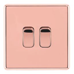 Arlec 10A 2-Gang 2-Way Light Switch Rose Gold - Screwfix