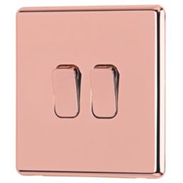 Arlec 10A 2-Gang 2-Way Light Switch Rose Gold - Screwfix