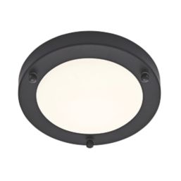 Spa Delphi LED Flush-Fitting Ceiling Light Satin Black 12W 600lm - Screwfix