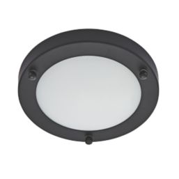 Spa Delphi LED Flush-Fitting Ceiling Light Satin Black 12W 600lm - Screwfix