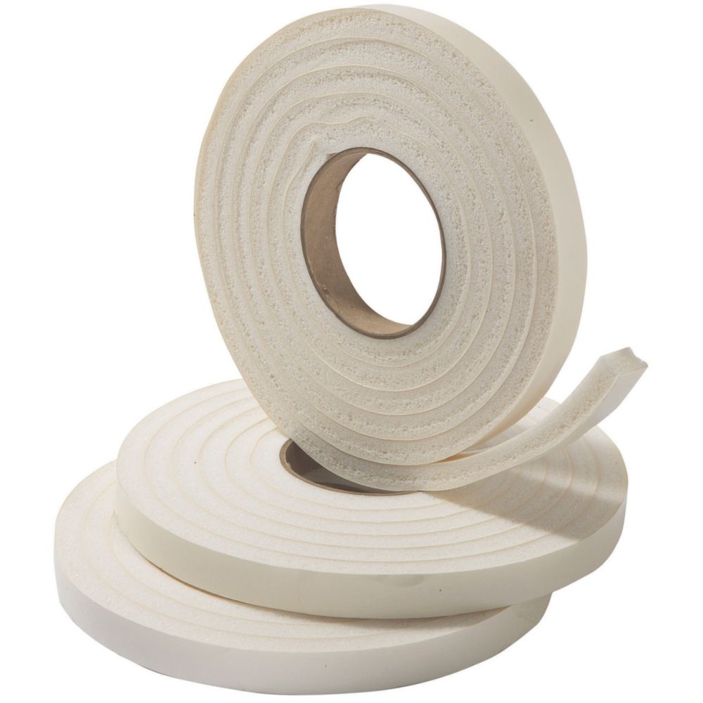 Stormguard Jumbo Rubber Foam Weatherstrips White 3m 3 Pack - Screwfix
