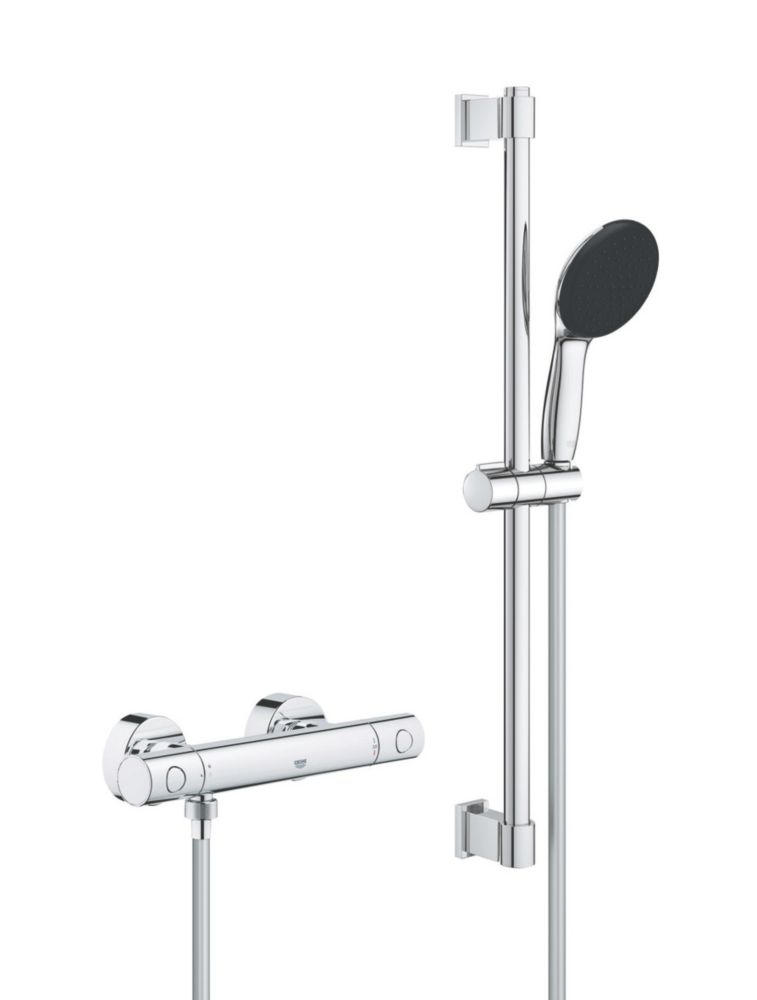Grohe Precision Get HP Rear-Fed Exposed Chrome Thermostatic Shower ...