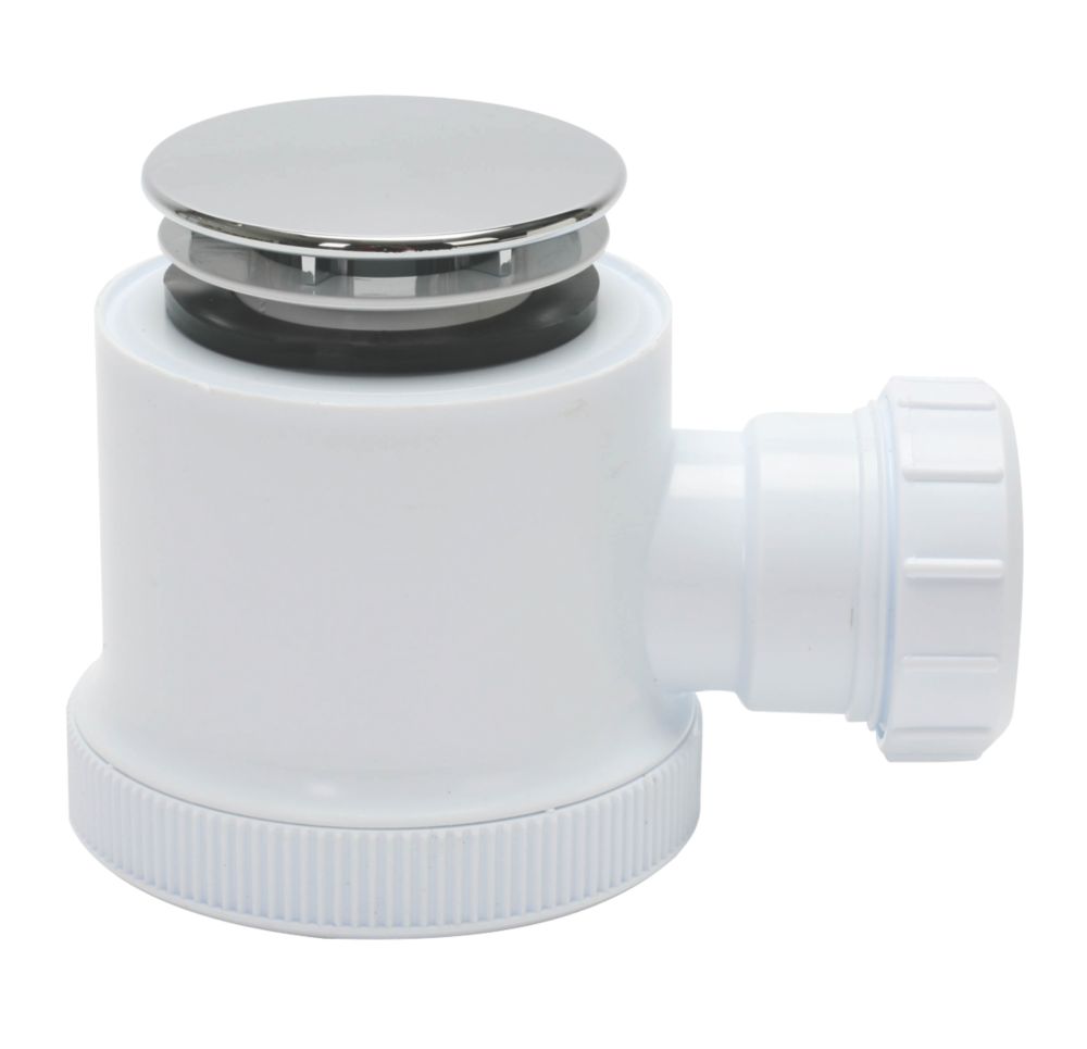 Opella Shower Waste White / Chrome 50mm - Screwfix