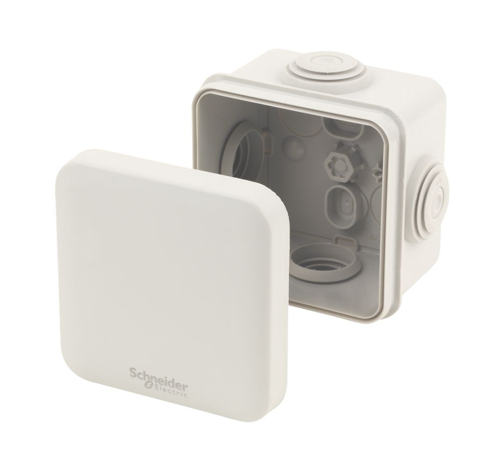 Schneider Electric 4-Entry Rectangular Junction Box with Knockouts 82mm ...