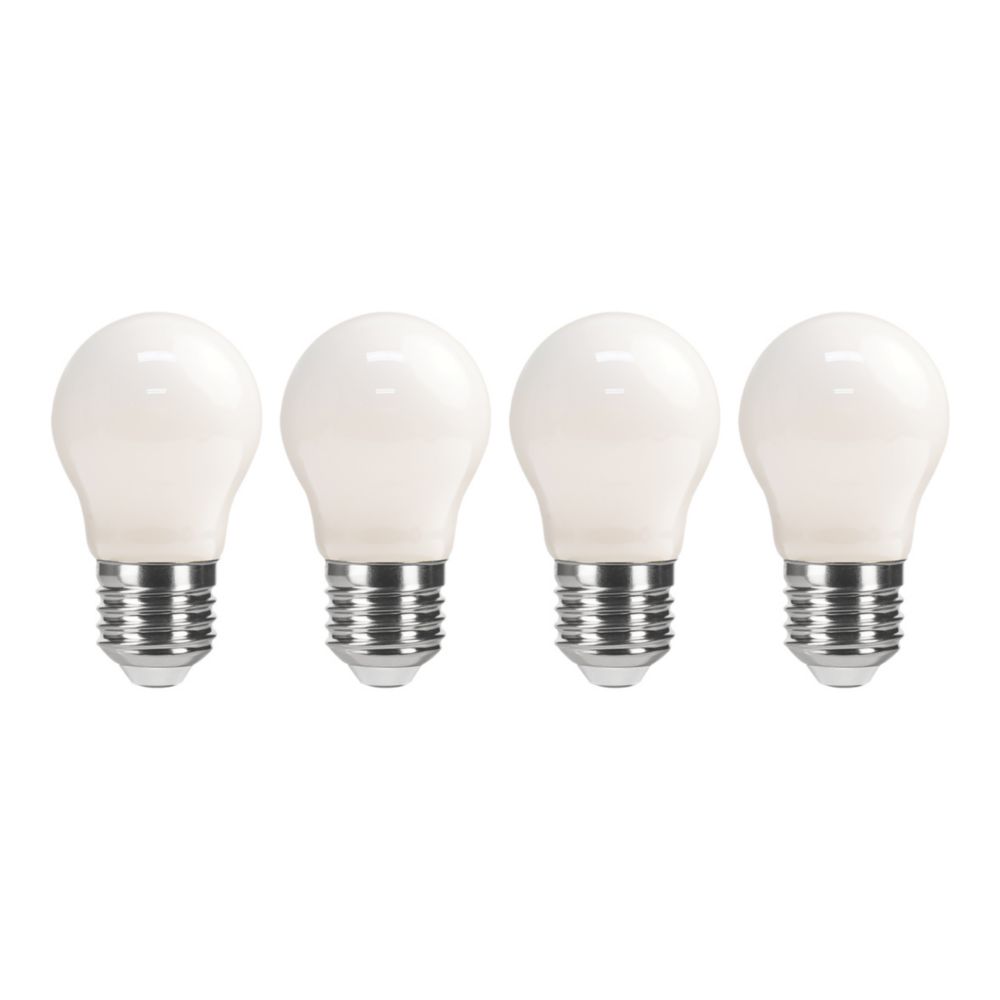 LAP E27 Mini Globe LED Light Bulb Milky 470lm 2.9W 4 Pack - Screwfix