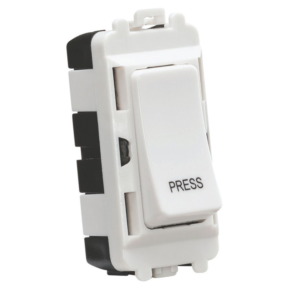 Knightsbridge 20AX 2-Way Grid Retractive Switch Module 'Press' White ...