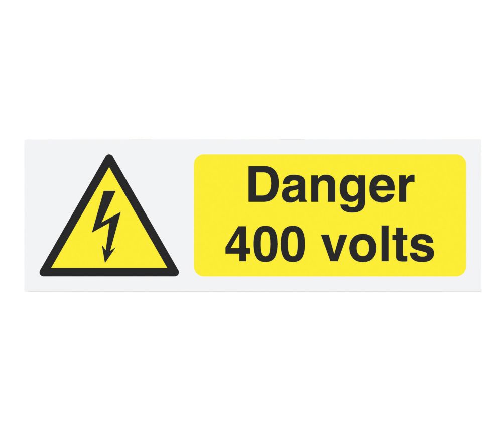 Essentials 'Danger 400V' Electrical Warning Labels 75mm x 25mm 25 Pack ...