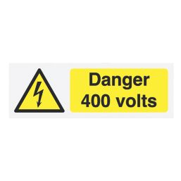 Essentials 'Danger 400V' Electrical Warning Labels 75mm x 25mm 25 Pack ...