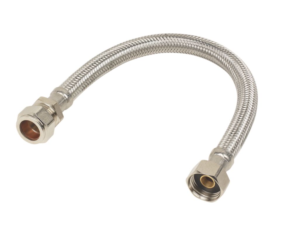 Essentials Flexible Tap Connector 15mm x 1/2" x 300mm - Screwfix