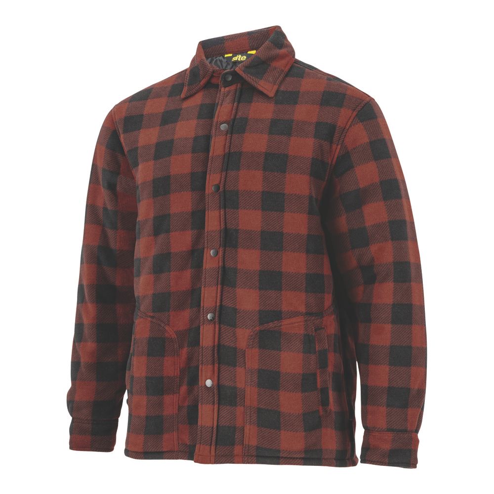 Site Fleece Shirt Jacket Red/Black Medium 38-40" Chest - Screwfix