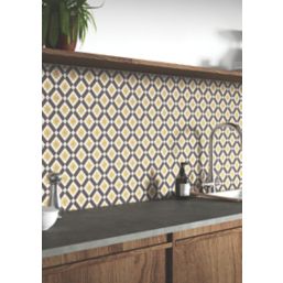 Splashwall Blue/Yellow Alloy Splashback 900mm x 800mm x 4mm - Screwfix