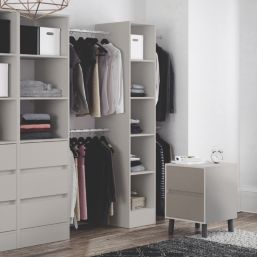 Spacepro Interior Storage Tower Unit Dove Grey 450mm x 2100mm - Screwfix