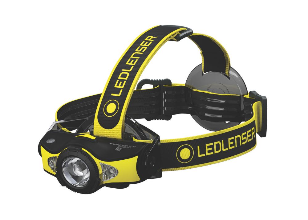 LEDlenser iH11R Rechargeable LED Head Torch Black/Yellow 1000lm - Screwfix