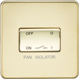 Knightsbridge 10AX 1-Gang TP Fan Isolator Switch Polished Brass - Screwfix