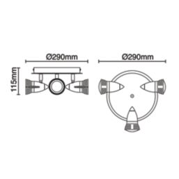 Inlight Elara Round Light Fitting Satin Nickel - Screwfix