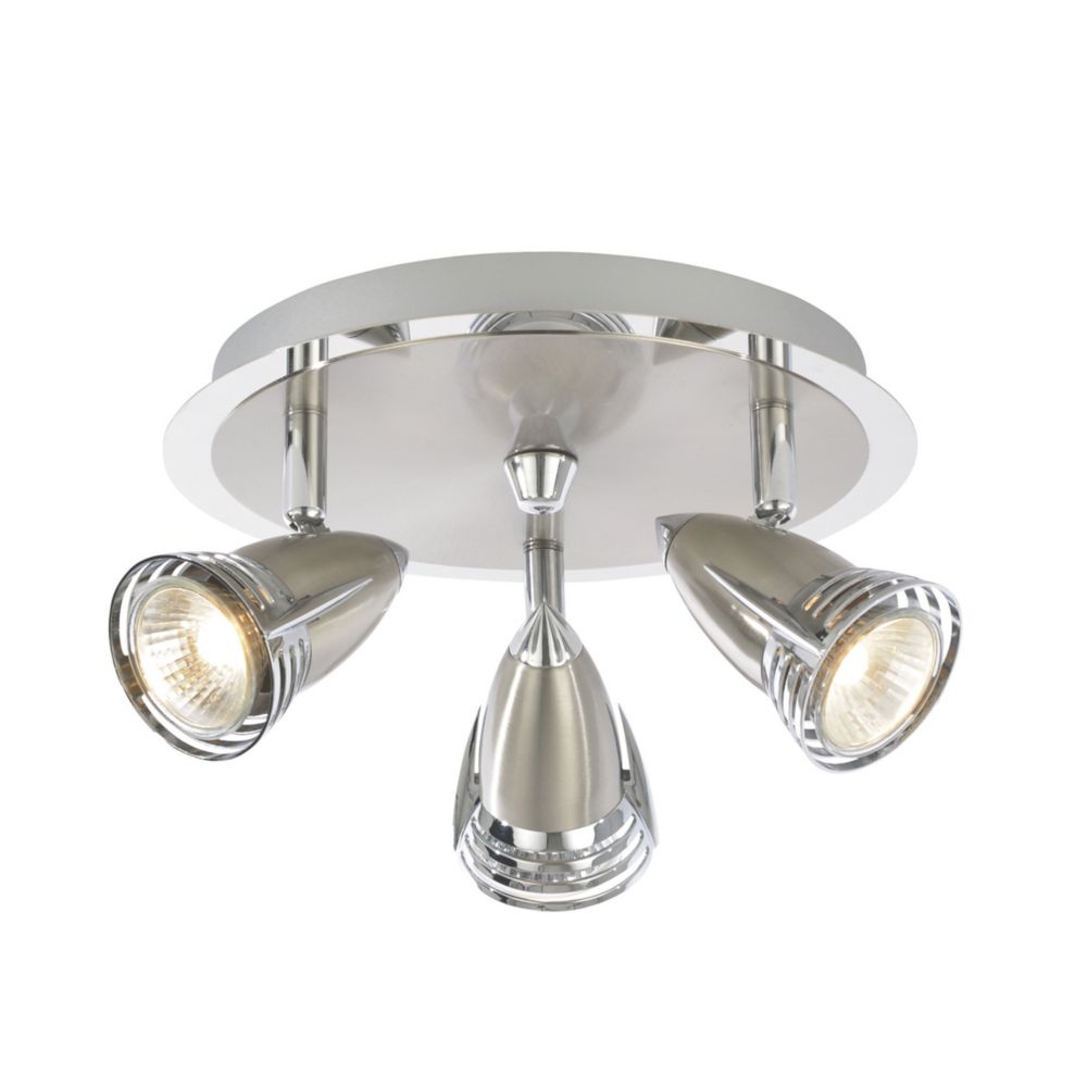 Inlight Elara Round Light Fitting Satin Nickel - Screwfix