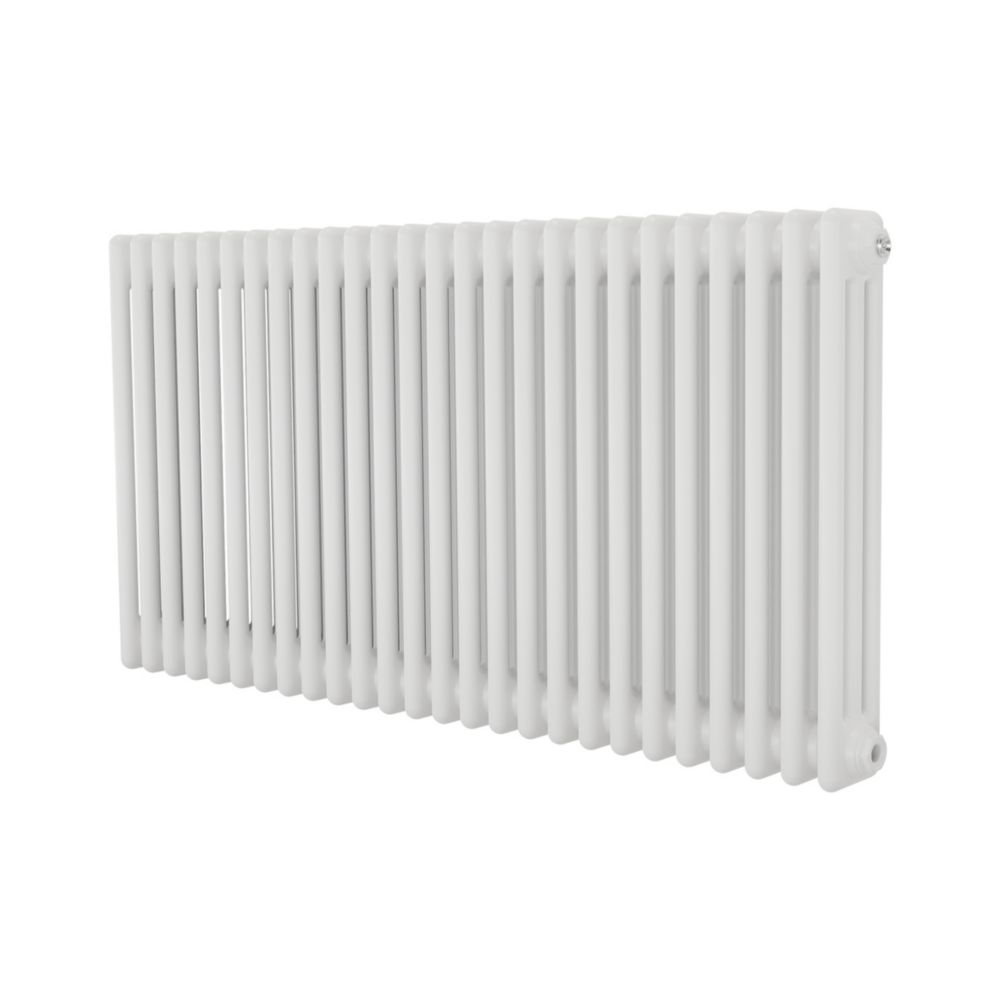 Azur 600mm x 1190mm 5076BTU White Horizontal 3 Column Radiator - Screwfix