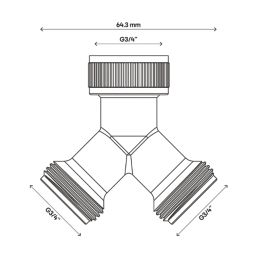 Flomasta Y-Piece Connector 3/4" - Screwfix