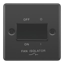 LAP 10AX 1-Gang 3-Pole Fan Isolator Switch Black Nickel with Black ...