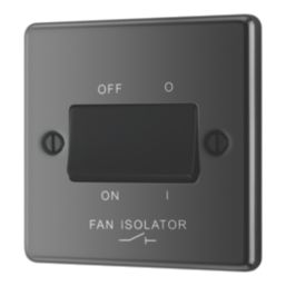 LAP 10AX 1-Gang 3-Pole Fan Isolator Switch Black Nickel with Black ...