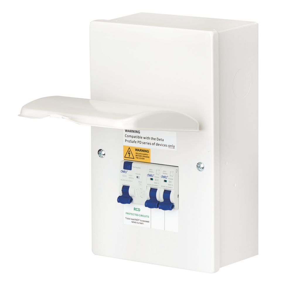 Deta 4-Module 2-Way Populated Garage Consumer Unit - Screwfix