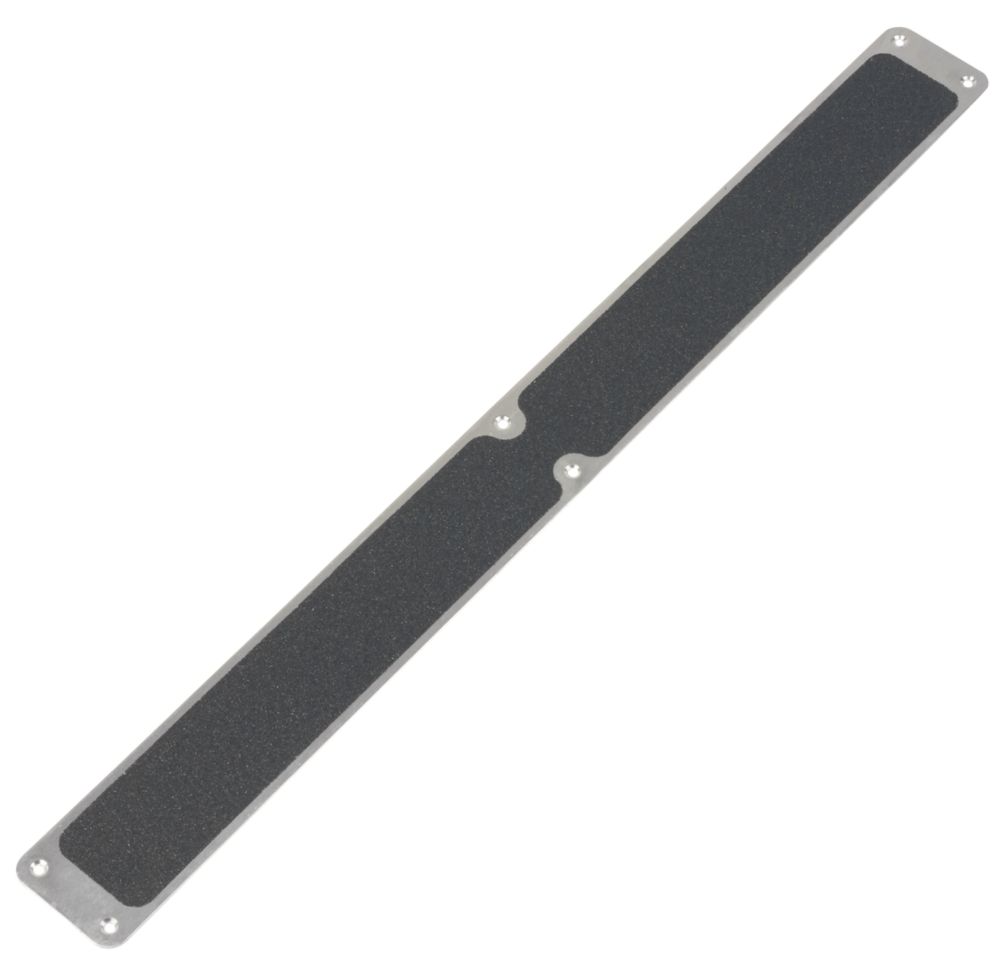 FENCEMATE Black Aluminium Anti-Slip Plate 635mm x 62.5mm x 1.5mm - Screwfix