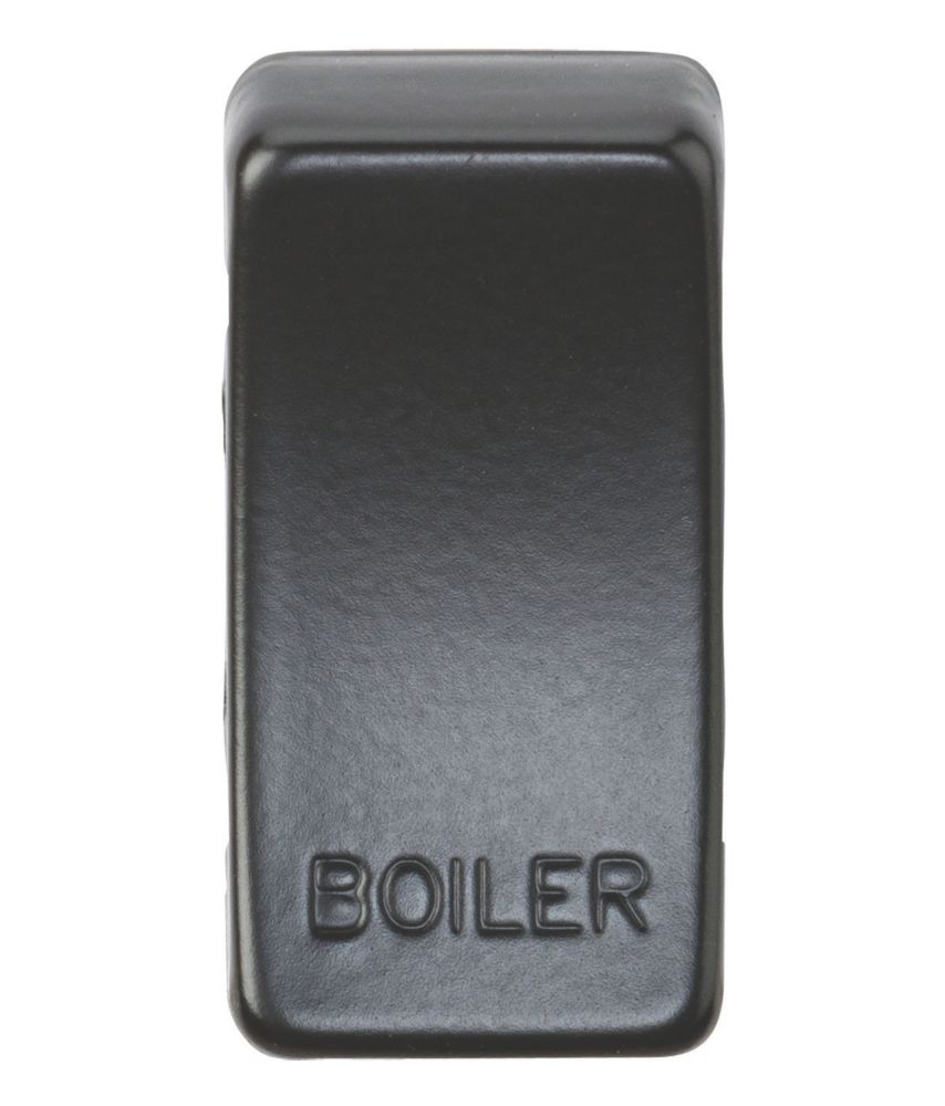 Knightsbridge 'BOILER' Switch Cover Matt Black - Screwfix