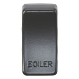 Knightsbridge 'BOILER' Switch Cover Matt Black - Screwfix