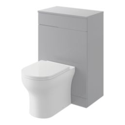 Veleka Toilet Cabinet Grey Gloss 552mm x 316mm x 810mm - Screwfix